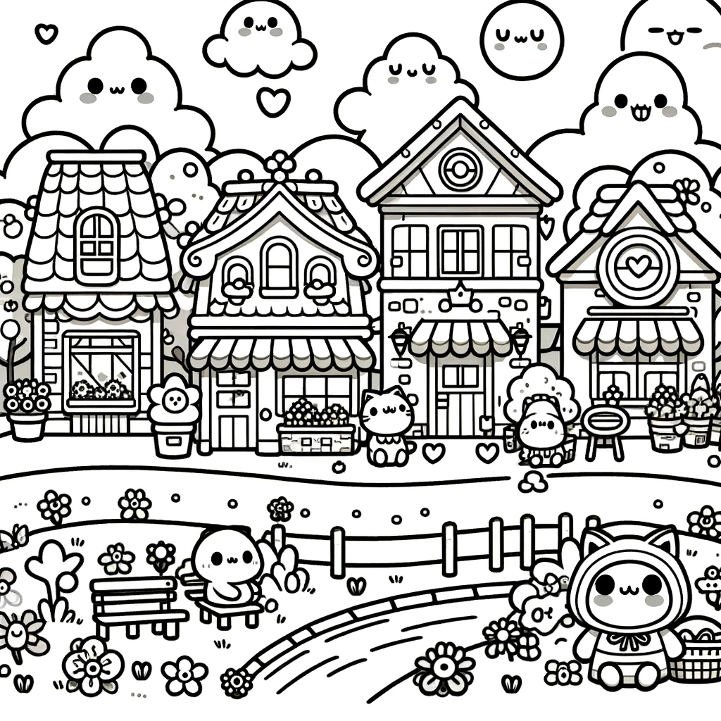Kawaii Town Prints - Royalty Prints