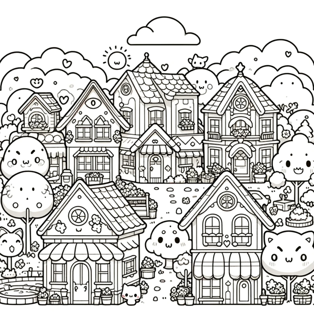 Kawaii Town Prints - Royalty Prints