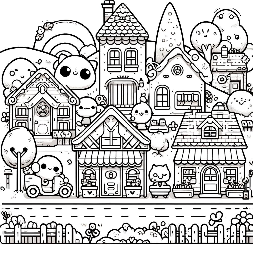 Kawaii Town Prints - Royalty Prints