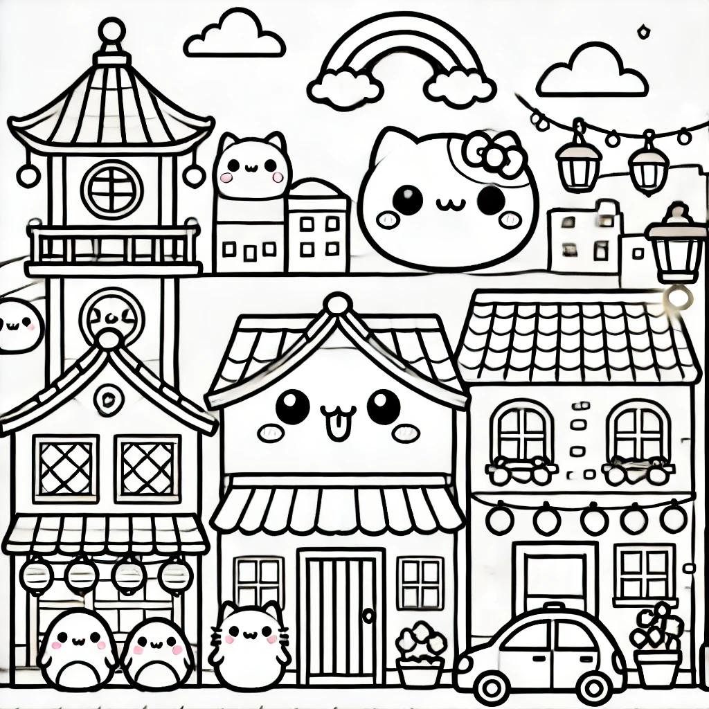 Kawaii Town Prints - Royalty Prints