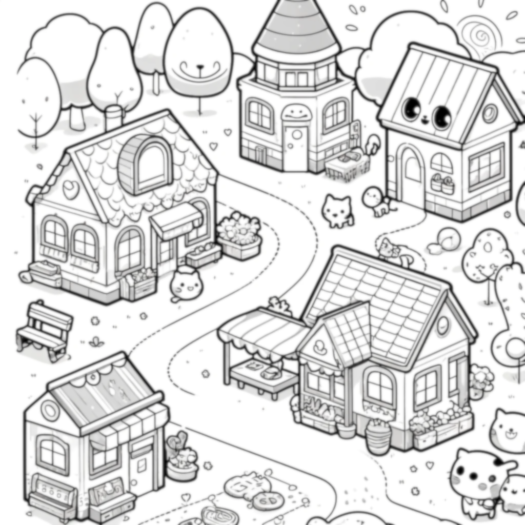 Kawaii Town Prints - Royalty Prints