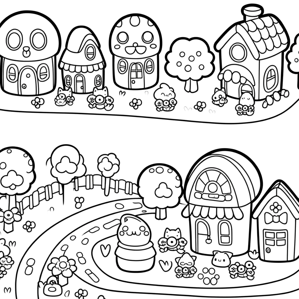 Kawaii Town Prints - Royalty Prints